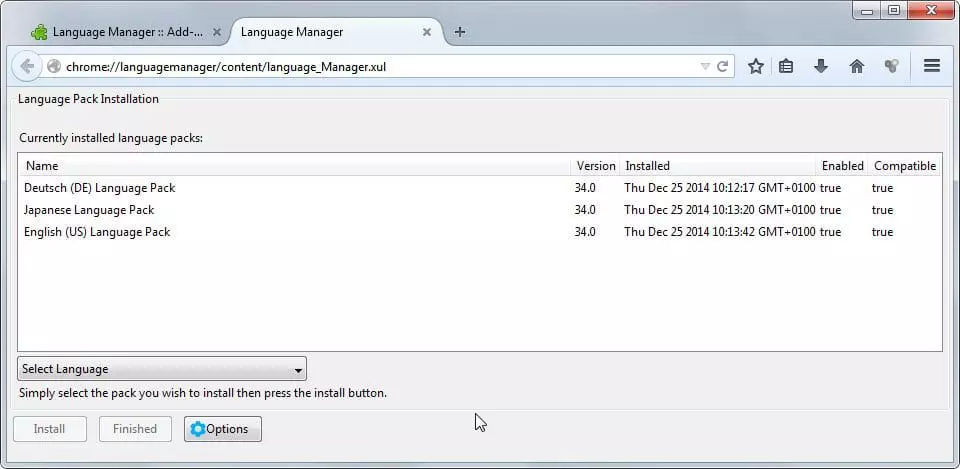 Firefox Sprooch Manager