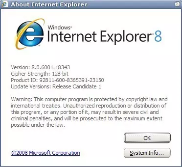 انٹرنیٹ ایکسپلورر 8 ڈاؤن لوڈ
