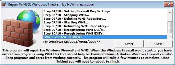 Reparasyon Windows Firewall ak WMI 6458_5