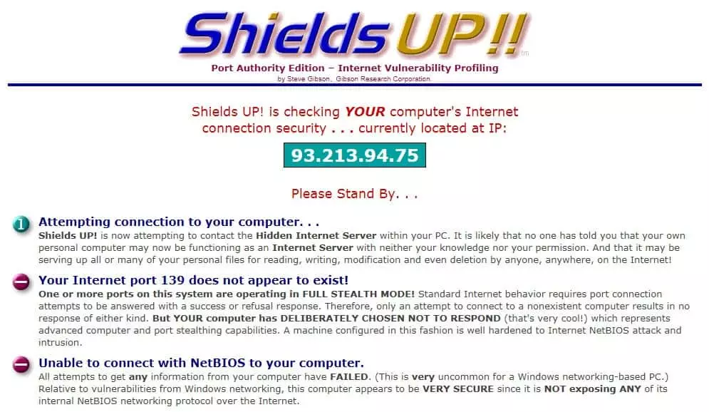 Shields omheech, test jo firewall online