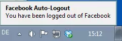 فائر فاکس کے لیے فیس بک آٹو لاگ آؤٹ اس بات کو یقینی بناتا ہے کہ آپ فیس بک سے لاگ آؤٹ ہو گئے ہیں۔