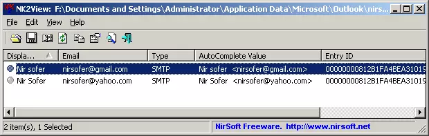 Gestionnaire de saisie semi-automatique de la messagerie Microsoft Outlook 6515_1
