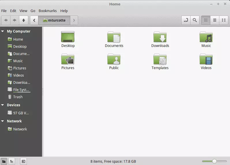 LinuxMint Cinnamon File Manager
