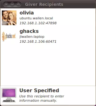 Lengvai bendrinkite failus LAN tinkle su kitais Ubuntu vartotojais naudodami „Giver“. 6571_1