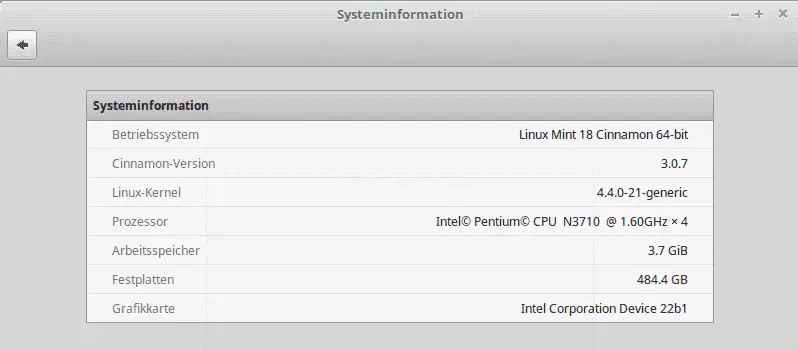 zambiri za Linux Mint System