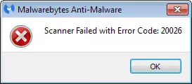 skanner misslyckades felkod 20026