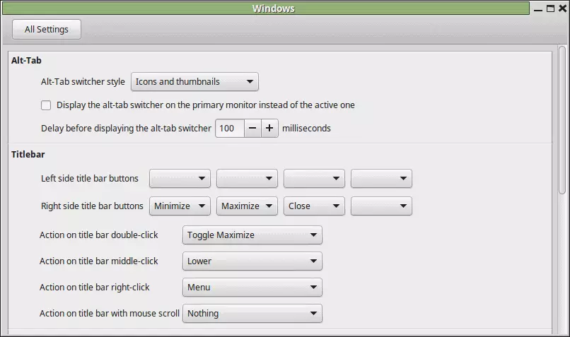 Linux Mint pəncərəsinin fərdiləşdirmə seçimləri Windows-dan üstündür