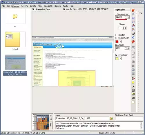 Screen Capture Software Screenshot Captor