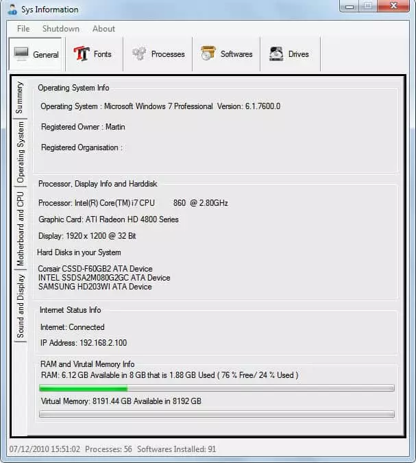 Sys Information, Windows System Information Tool