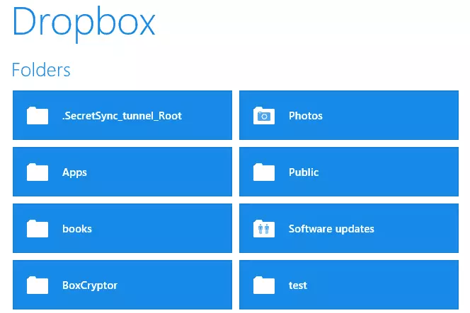 dropbox հավելված Windows 8