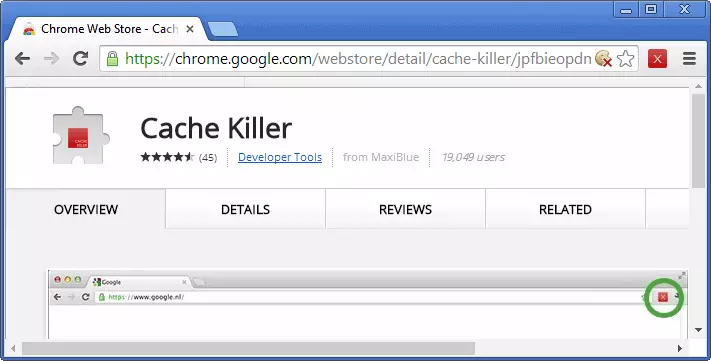 O Cache Killer força o Chrome a ignorar o cache ao carregar sites