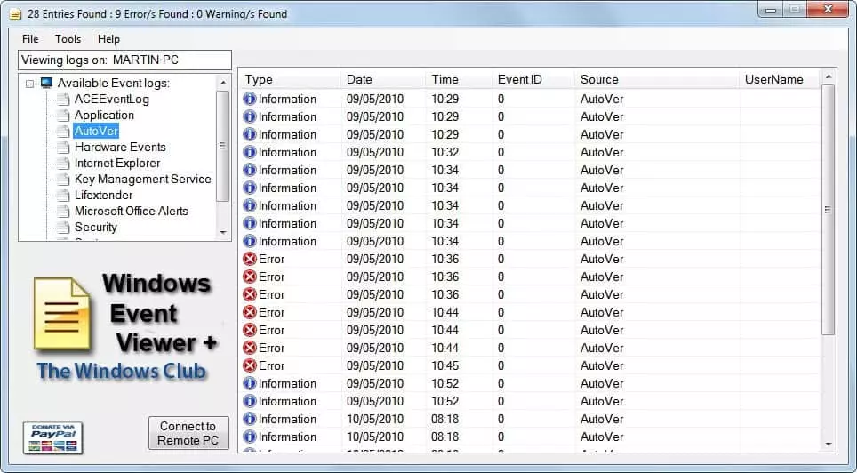 Windows Event Viewer Plus