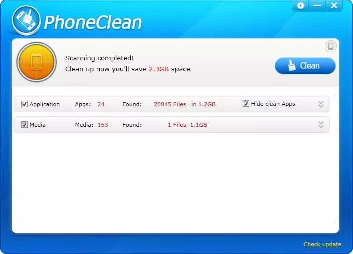 إخلاء مساحة على iPhone باستخدام هاتف نظيف