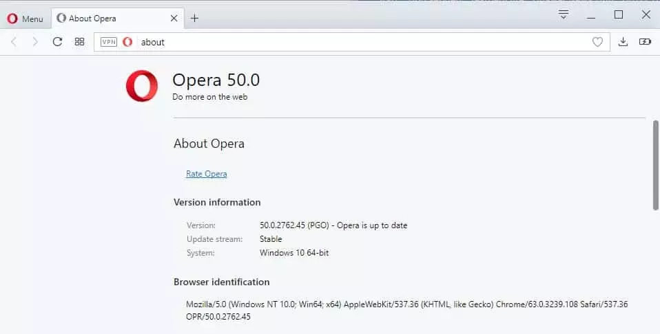 Opera 50 Stable metu