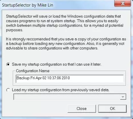 Windows Startup Selector