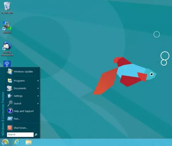 Fara menu na classic windows 8