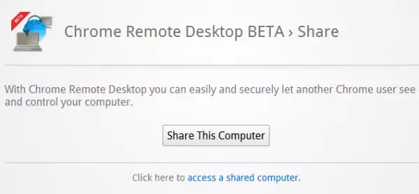 Chrome Remote Desktop -betalaajennus