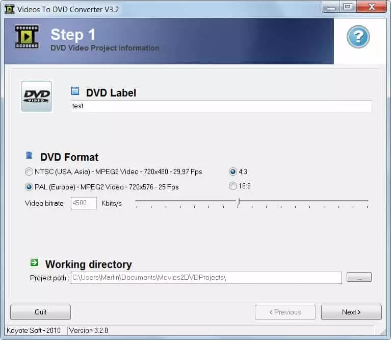 Vidjows Ħieles Biex DVD, Software tal-Awtur tad-DVD tal-Vidjo