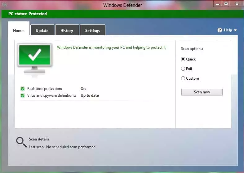 Windows 8: Windows Defender як AV Last Resort