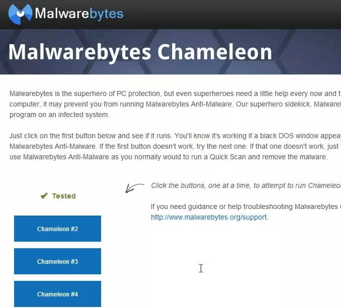 Malwarebytes Anti-Malware தடுக்கப்பட்ட கணினிகளில் அதை நிறுவவும்