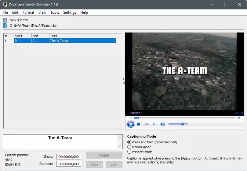 Cree o agregue subtítulos a archivos de video con Media Subtitler