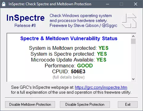 specter meltdown vulnerability စစ်ဆေးခြင်း။