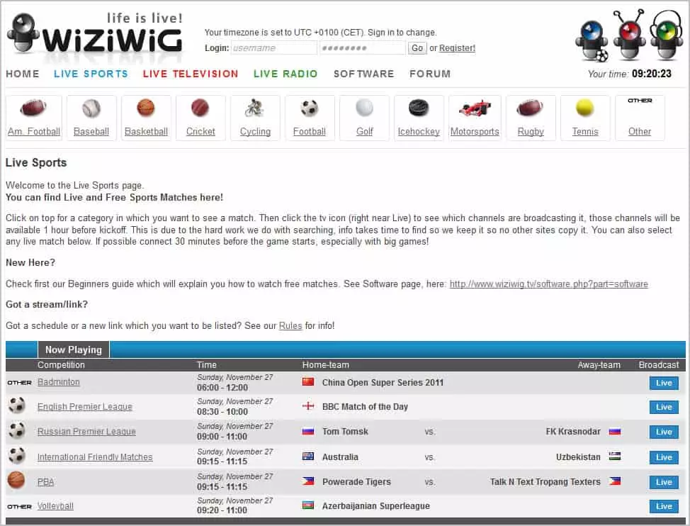 Wiziwig.tv, die nuwe MyP2P.eu vir aanlyn regstreekse sport?