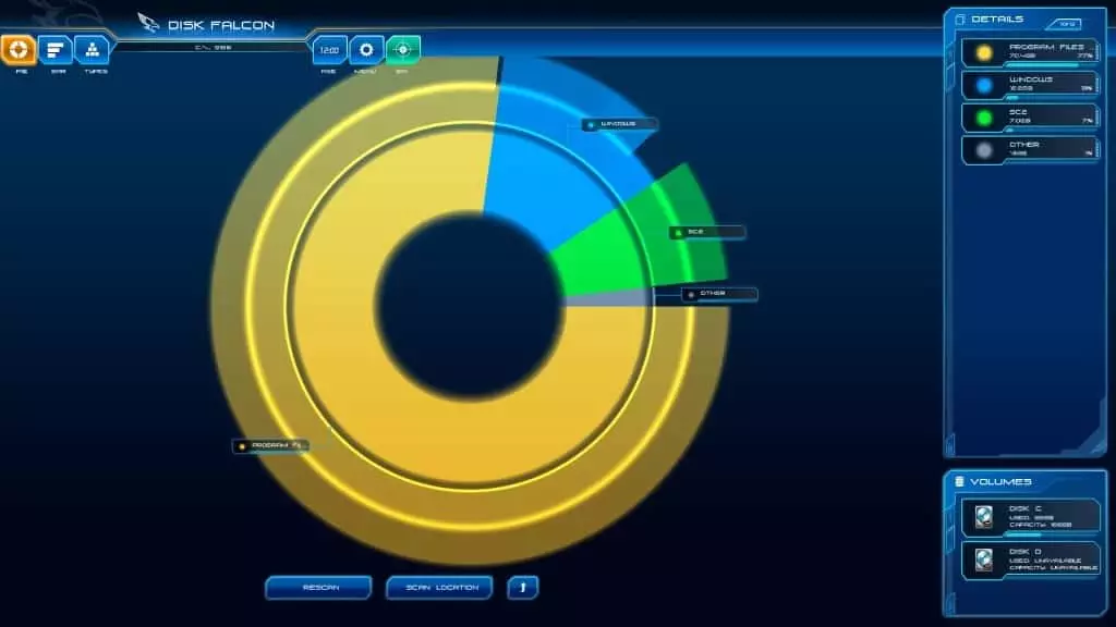 Το Disk Falcon είναι μια όμορφη εφαρμογή ανάλυσης δίσκου για Windows 8