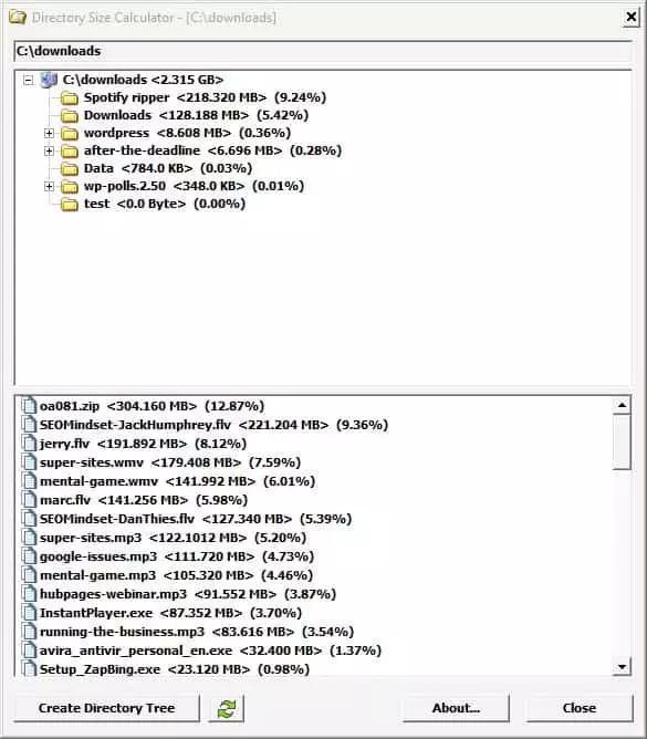 Directory Size Calculator