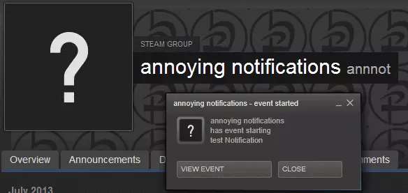 steam группын үйл явдлын мэдэгдэл