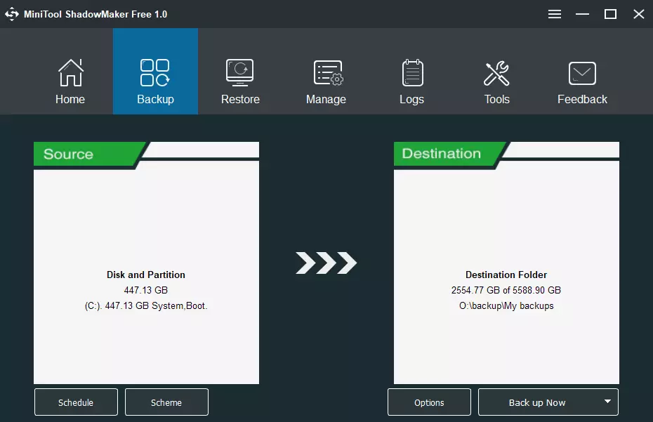 Minitool ShadowMaker Nyochaa ngwanrọ ndabere efu