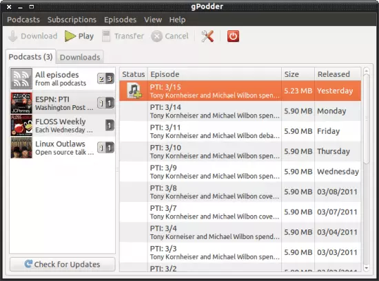 Linux में gpodder के साथ अपने पॉडकास्ट को प्रबंधित करें 7104_2