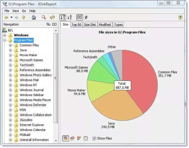 Analyseur de disque dur JDiskReport