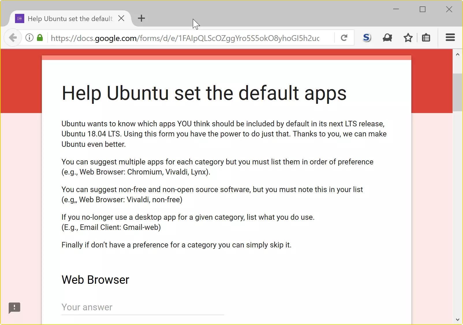 default nga apps sa ubuntu