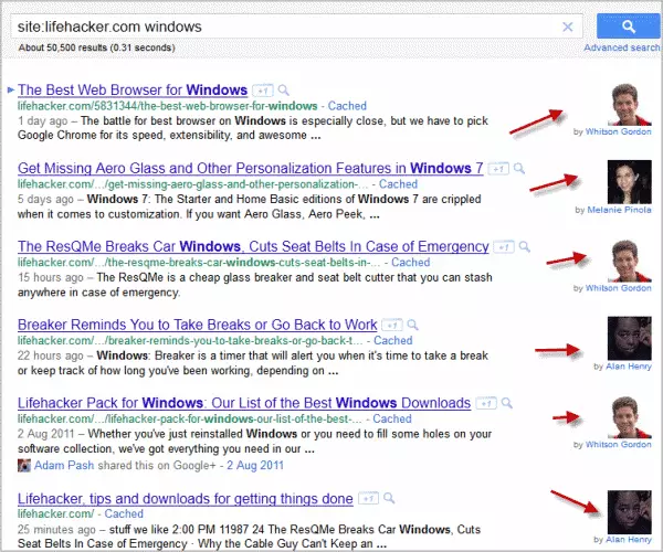 Google શોધ પર લેખકના પ્રોફાઇલ ફોટા પ્રદર્શિત કરો 7272_1