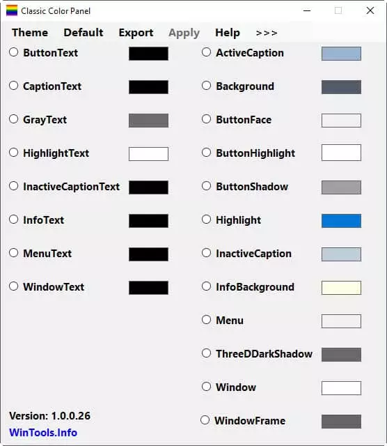 Sesuaikeun warna dina Windows nganggo Panel Warna Klasik