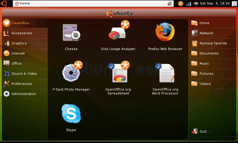 Ubuntu Hawdd wedi'i Optimeiddio Peasy Ar gyfer cyfrifiaduron personol Asus Eee