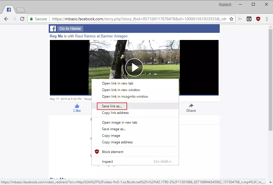 facebook save video