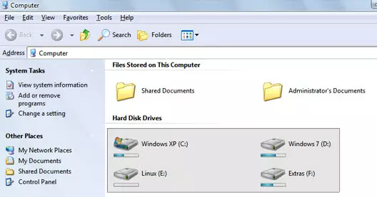 Vista Drive Estati, Kondwi Depo Enfòmasyon pou Windows Explorer XP la