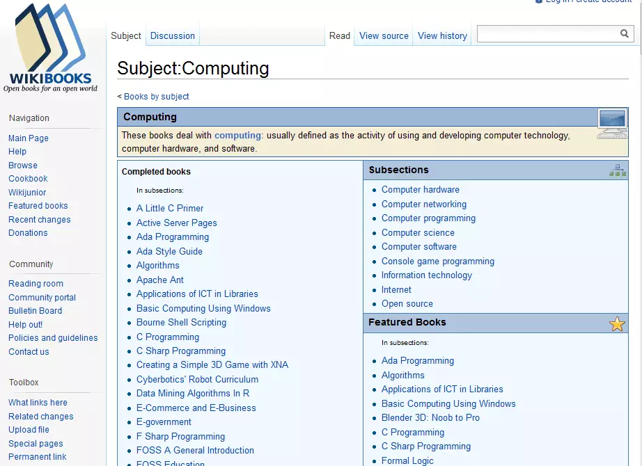 Wikibooks nemokamos internetinės knygos