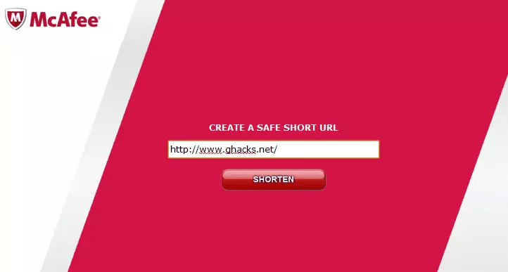 UMcAfee URL Shortener