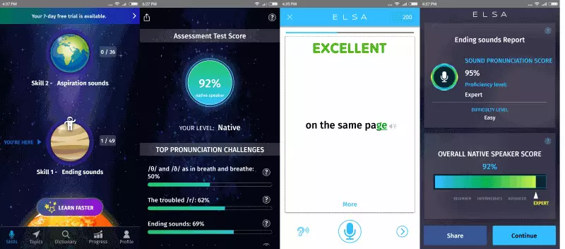 Ferbetterje jo Ingelske útspraak mei ELSA Speak foar Android