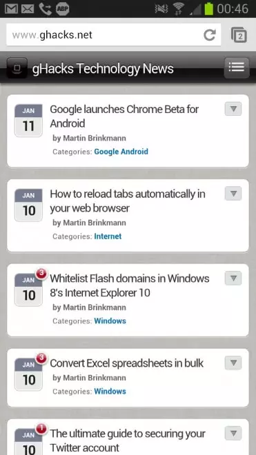 Google chrome beta android