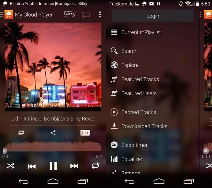 My Cloud Player යනු ChromeCast සහ XBMC සහාය ඇති SoundCloud සේවාලාභියෙකි