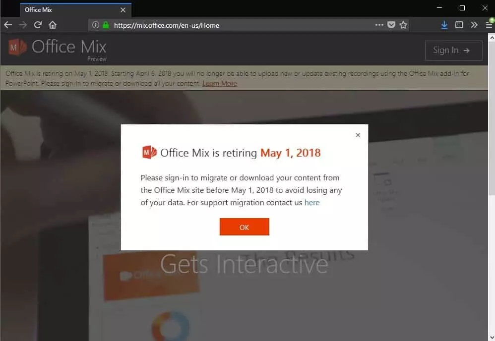 Microsoft lara ezumike nka Office Mix na Mee 1, 2018