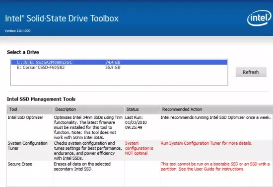 Intel Solid State Drive-toolbox