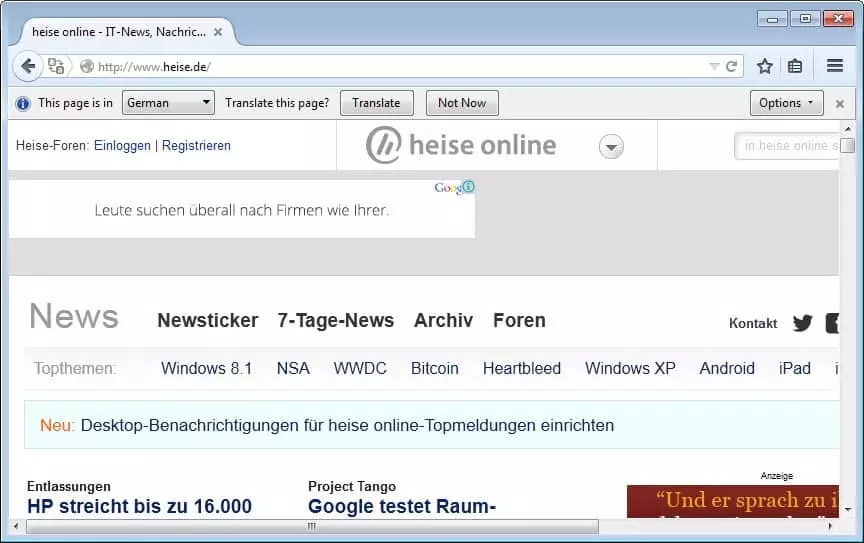 traduzione di pagine firefox