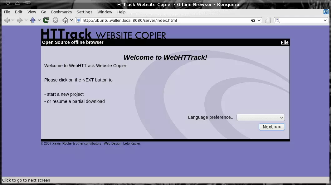 Ningali situs wéb offline nganggo WebHTTrack 7415_1