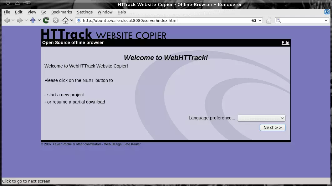 Veure llocs web fora de línia amb WebHTTrack 7415_1