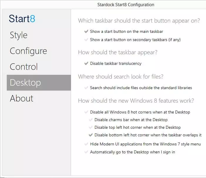 Windows 8 Startmenü-App Start8 1.03 veröffentlicht